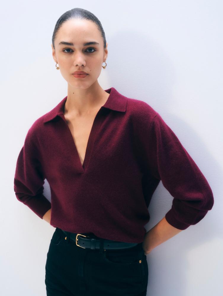 White and Warren Cashmere Polo Top – By Request