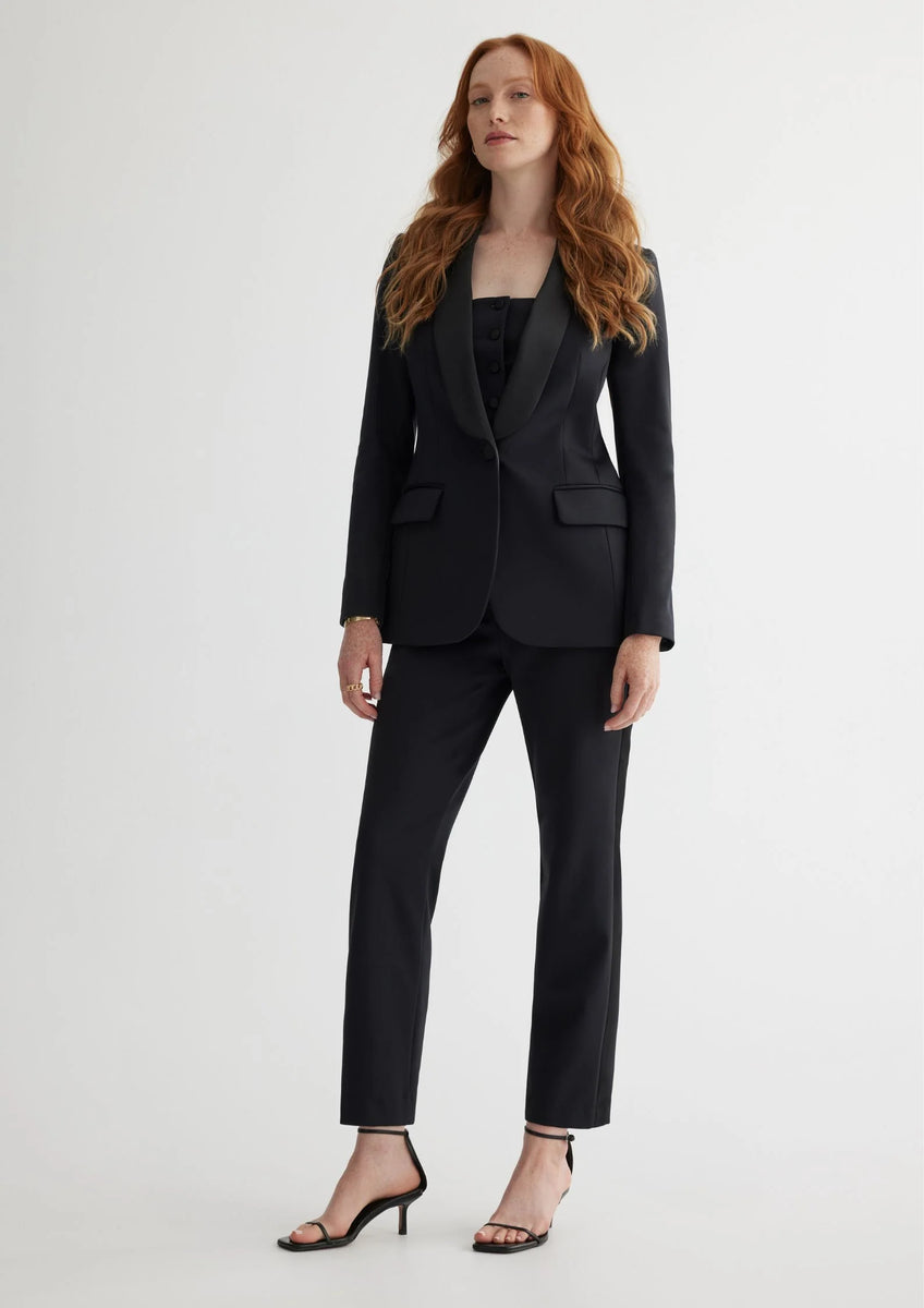 Iris Jacket W/Satin Collar- Black – By Request