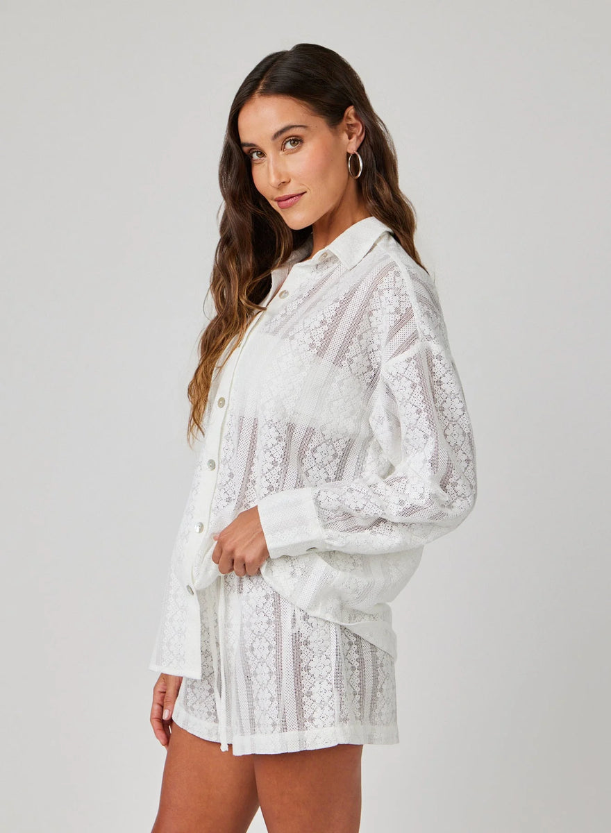 Bella Dahl Oversized Clean Shirt- Off White – By Request